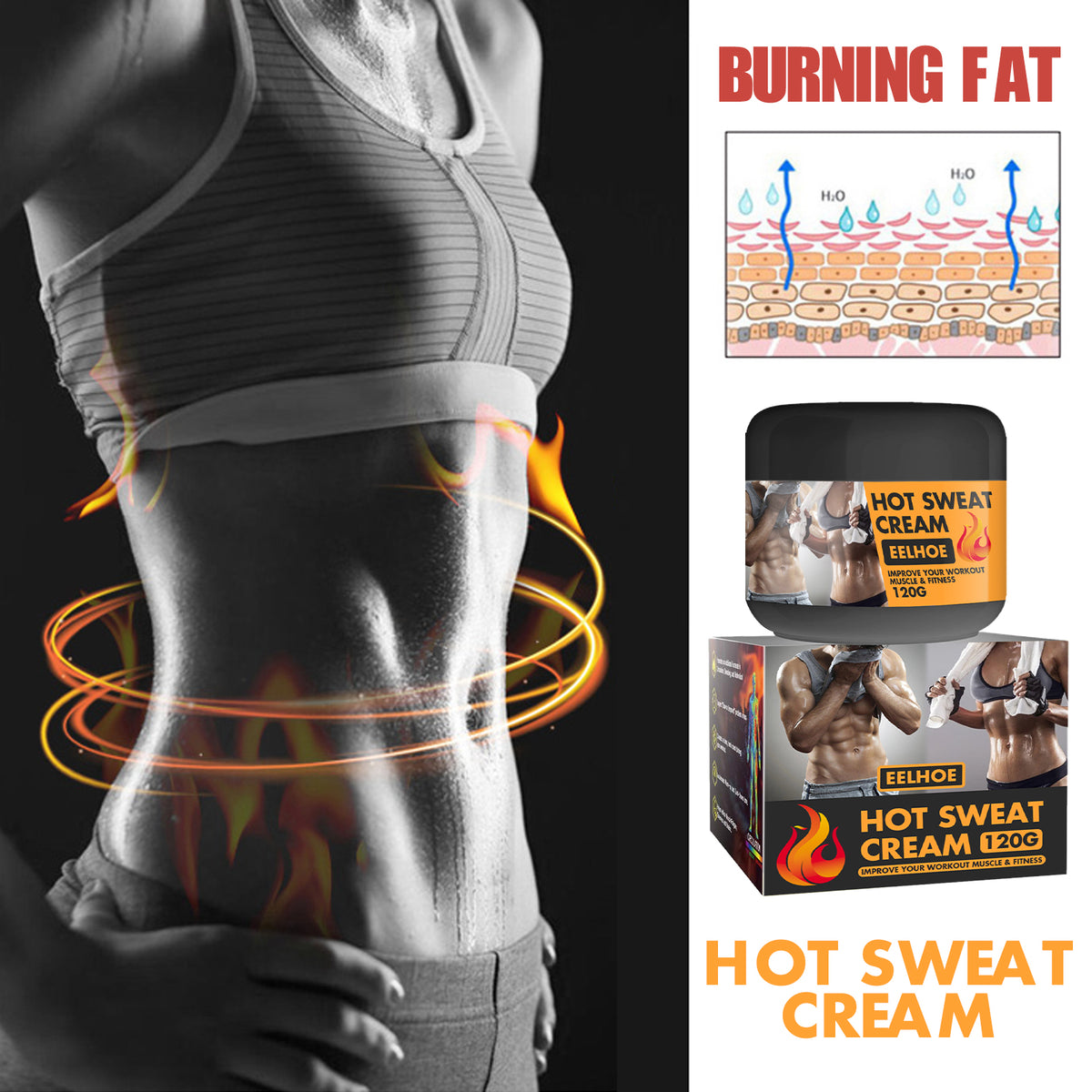 Body Sculpting Abs Cream, Exercise Strengthen Muscles Fitness Body ...
