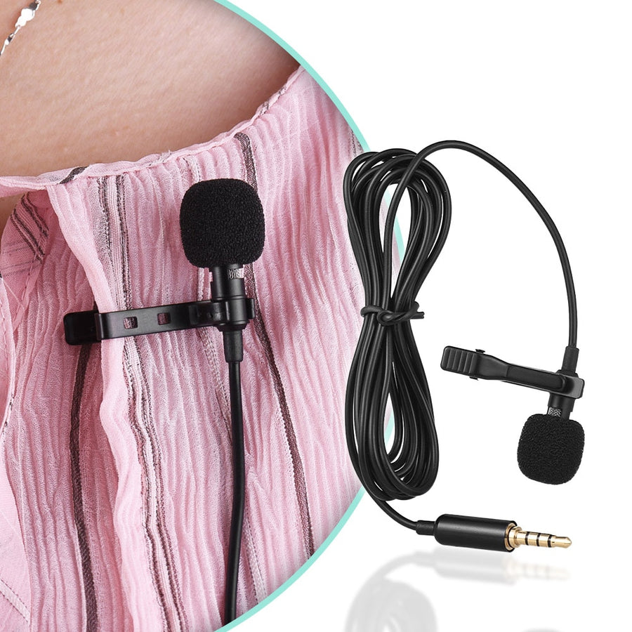 Andoer EY-510A Mini Portable Clip-on Lapel Lavalier Condenser Mic Wire ...