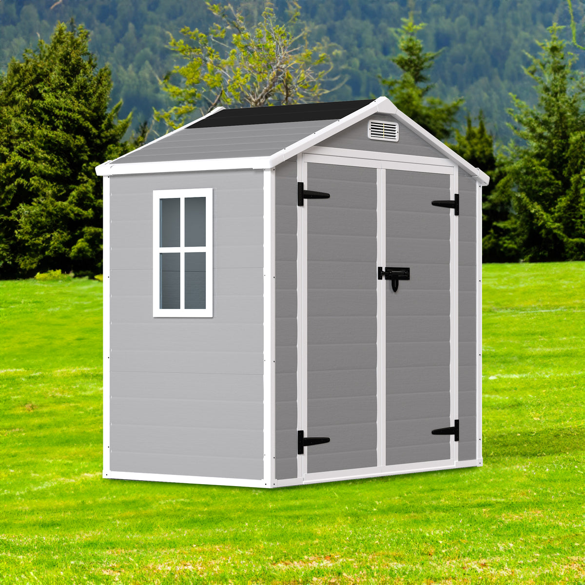 6' x 4.4' Resin Weather Resistant Outdoor Storage Shed with Floor for ...