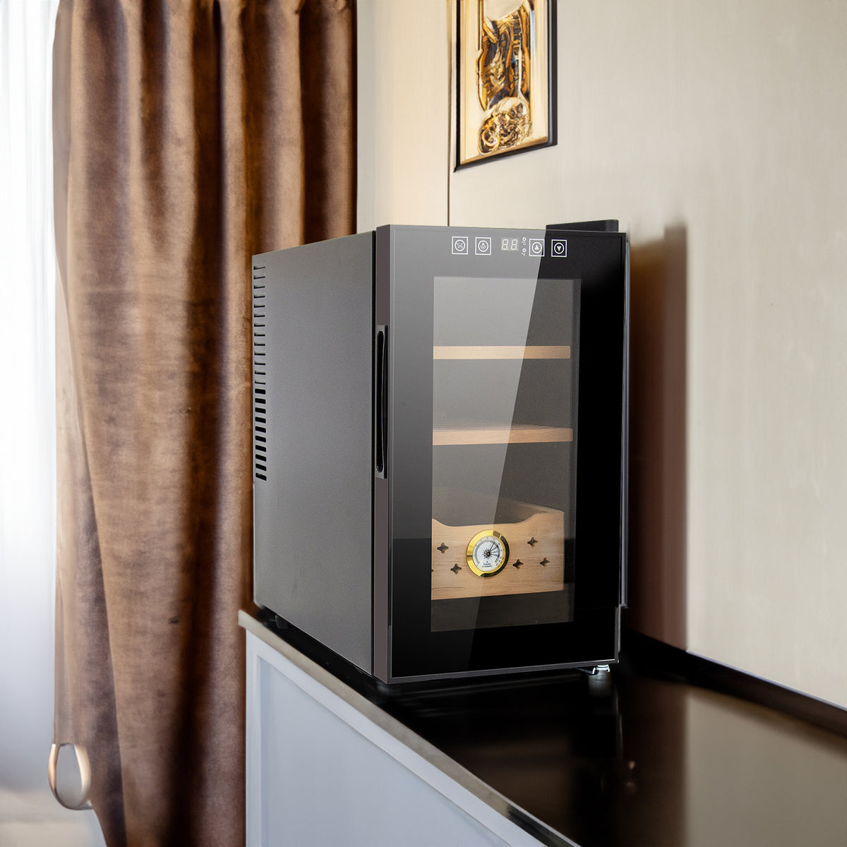 25L Electric Humidor, 150 Counts Capacity Cigar Humidor Humidifiers wi ...