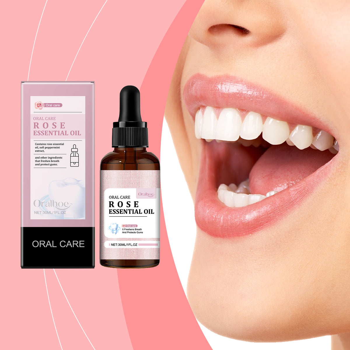 Mouth Rose Mouthwash Oral Hygiene Care Clean Tooth Stains, Gingiva And ...