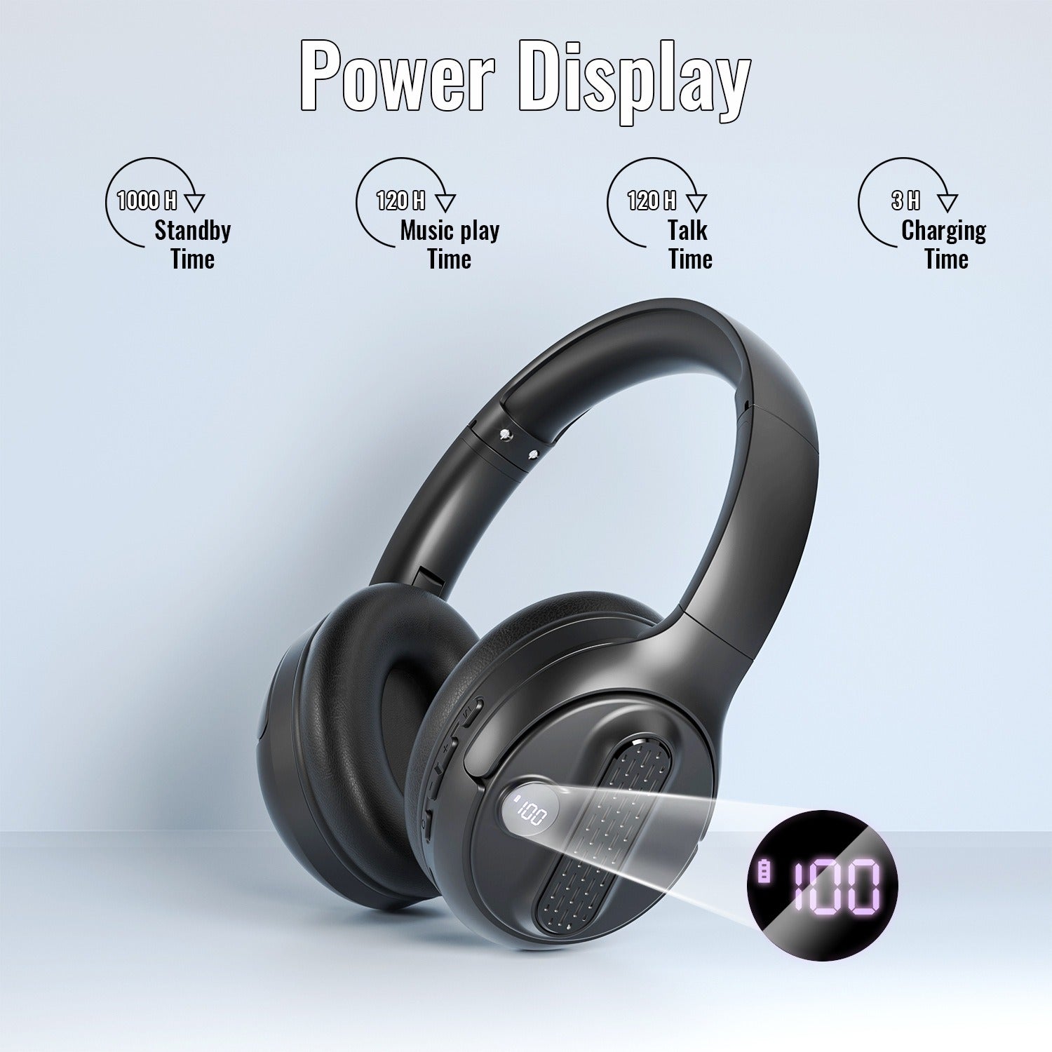 Head mounted Bluetooth earphones with portable power bank wireless ear ...
