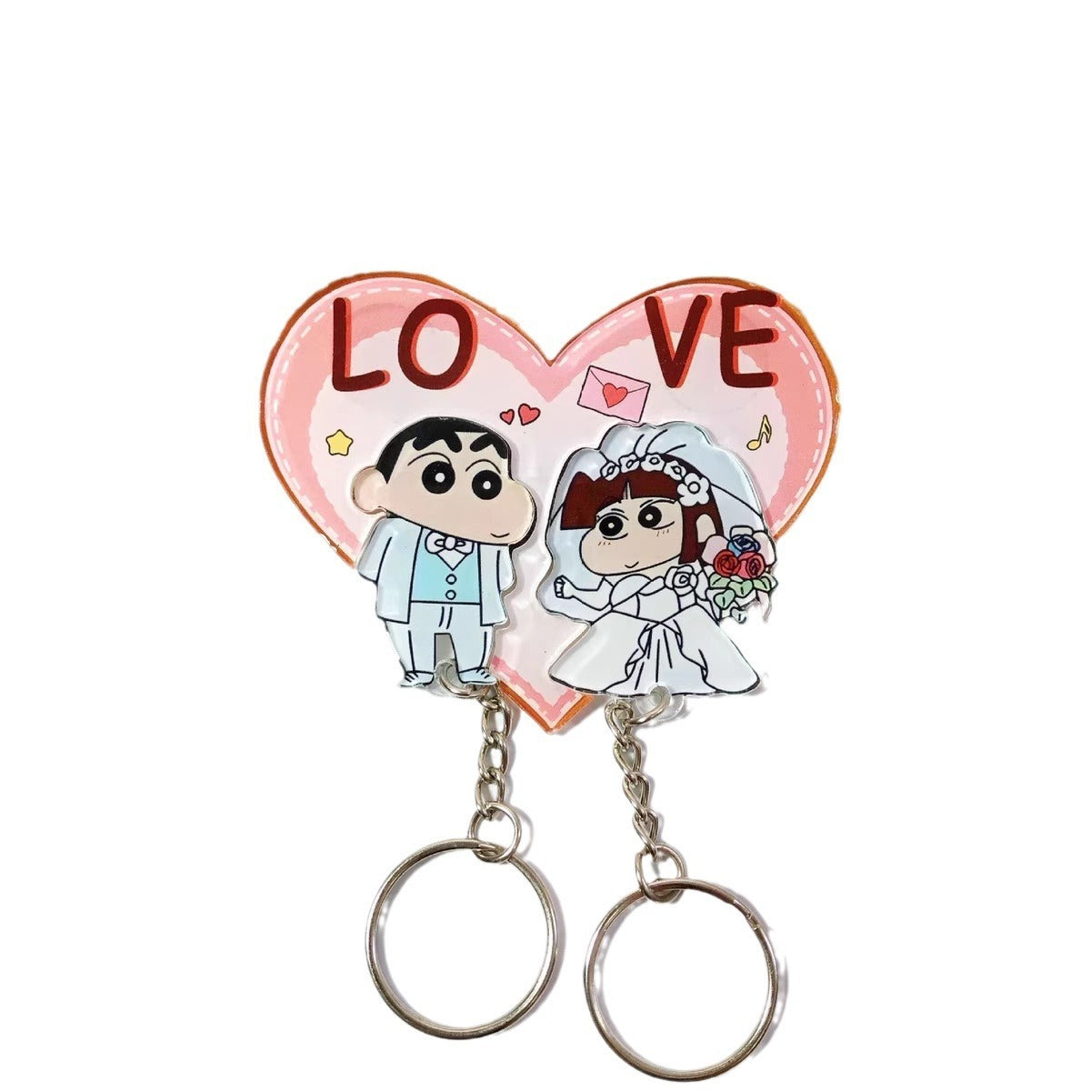 Crayon Shin chan couple keychain refrigerator sticker Simpson family f ...