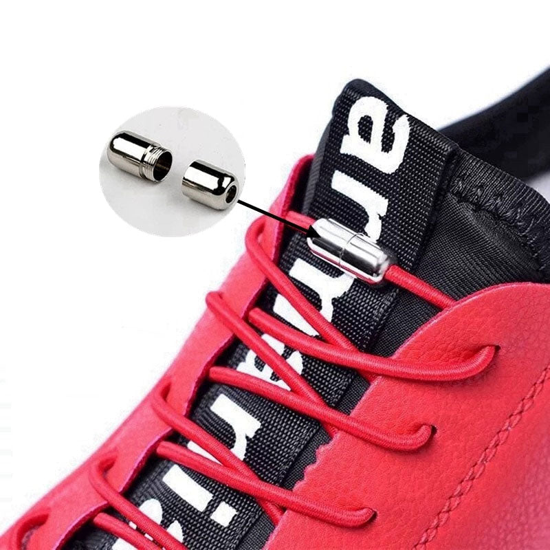 Elastic Lock Shoe Laces No Tie Shoelaces New Simplicity Round Metal Ti ...