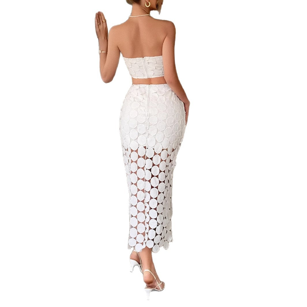 Two piece set of strapless vest hip hugging skirt | V.I.P Digital Presence