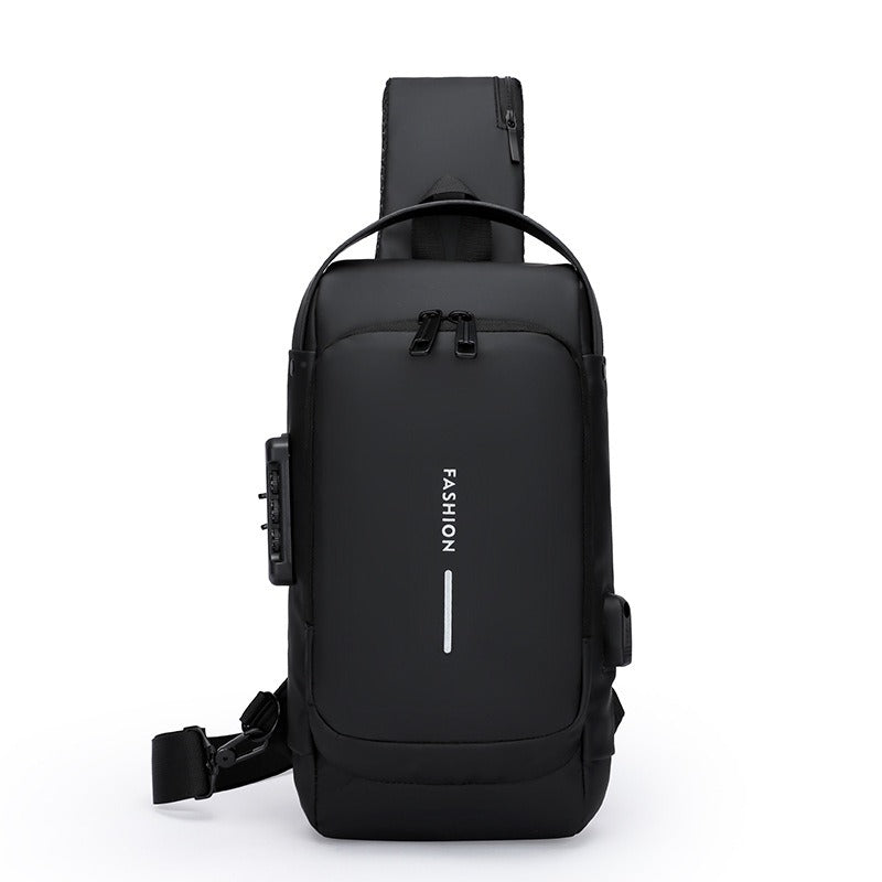 Waterproof Anti Theft Designer Password Lock Bag Usb Crossbody Sling ...